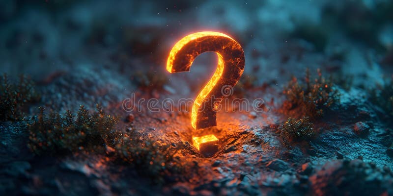 A Glowing Question Mark Symbolizes Business Concepts in a Unique D ...
