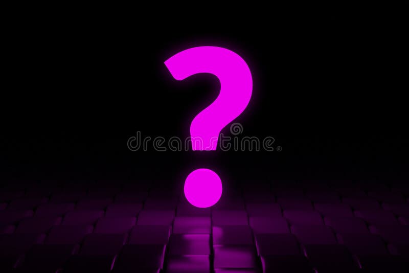 Glowing Question Mark of Violet Color. Neon Effect Stock Illustration ...