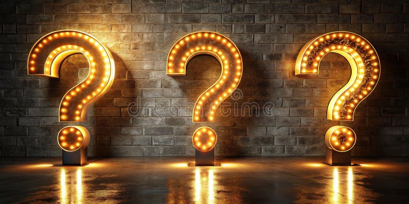 Glowing Question Marks Superimposed on a Thoughtful Portrait a ...
