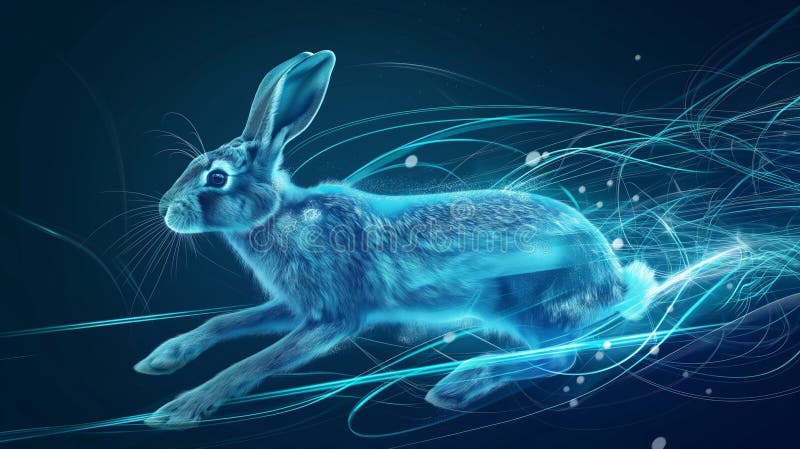 Glowing Rabbit in Motion stock photo. Image of dynamic - 322284222