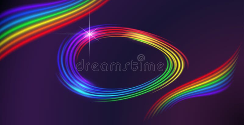 Glowing Rainbow Color Round Frame Stock Illustration - Illustration of ...