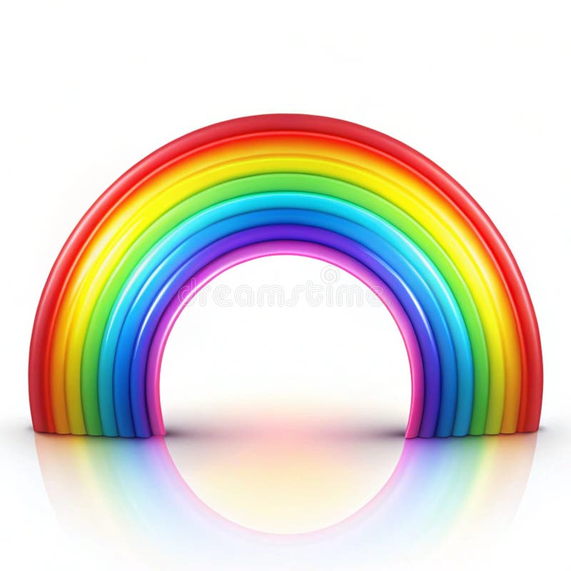 Glowing Rainbow with Rotating Light Effects Stock Illustration ...