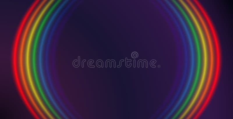 Glowing Realistic Rainbow Round Frame Background Stock Vector ...