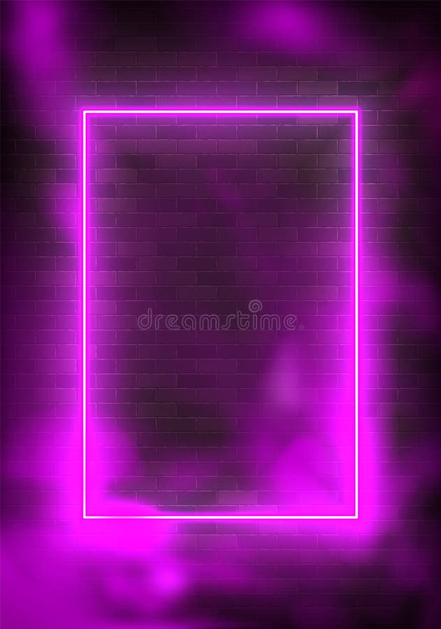 Rectangle Neon Frames Set In Four Colors Stock Vector - Illustration of ...