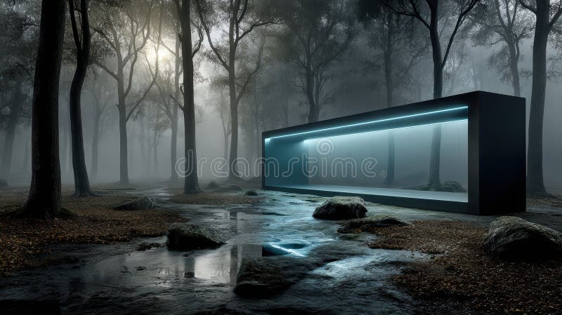 Glowing Rectangular Portal Frame Hovering Stock Illustration ...