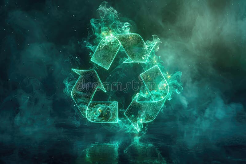 Glowing Recycling Icon: Eco Concept for World Recycling Day. Stock ...