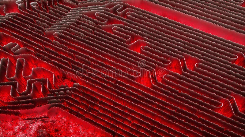 Glowing Red Abstract Background Part of Motherboard. 3d Render Stock ...