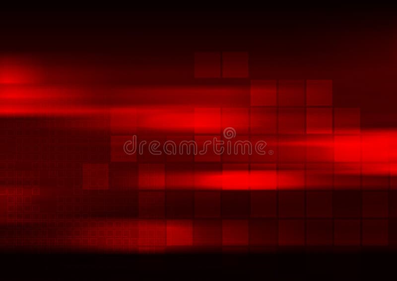 Glowing Red Abstract Tech Squares Geometric Background Stock Vector ...