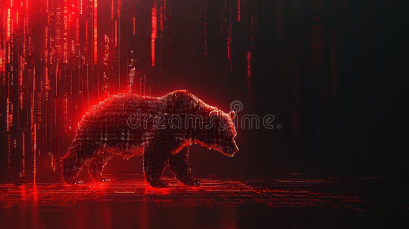 Glowing Red Bear Silhouette Formed by Digital Code Creates Mysterious ...