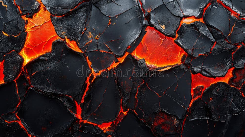 Glowing Red and Black Lava Rock Texture Stock Illustration ...