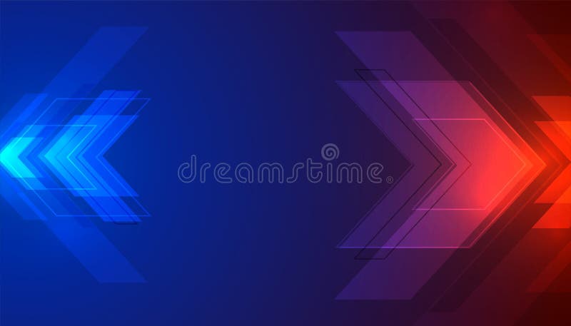 Glowing Red and Blue Arrow Background Design Stock Vector ...