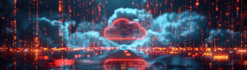 Glowing Red and Blue Cloud of Data Particles Stock Photo - Image of ...