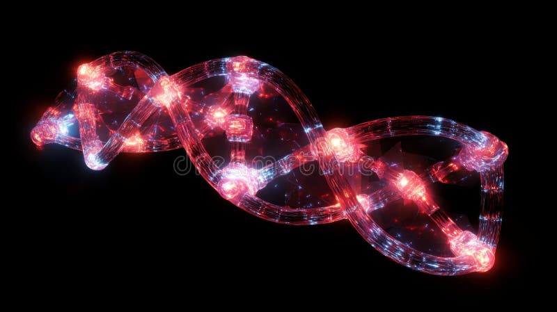 Glowing Red and Blue DNA Helix Structure Stock Photo - Image of helix ...
