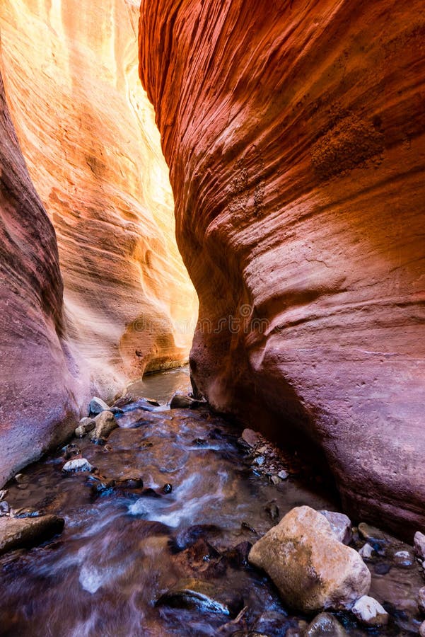 Glowing Red Canyon stock image. Image of utah, stream - 94888949