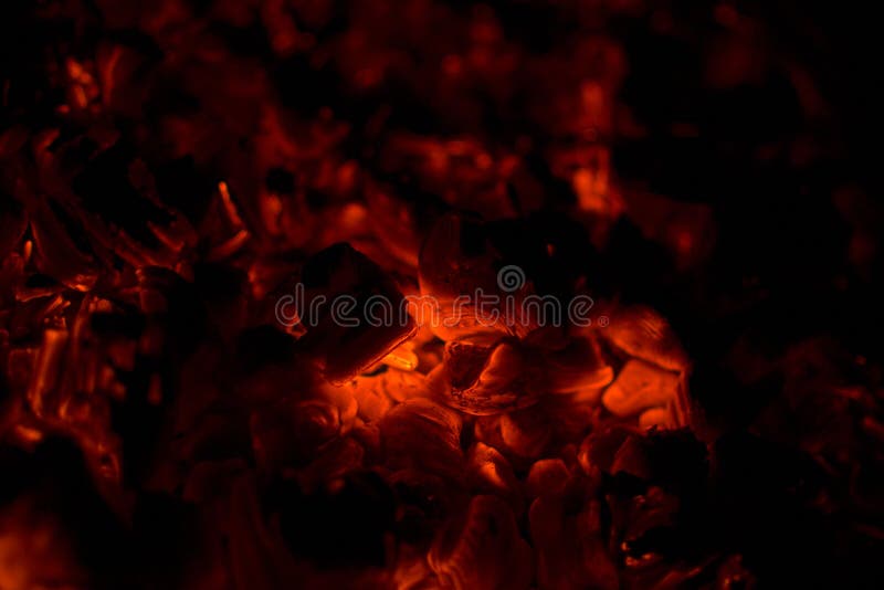Glowing Red Charcoal Close-up Stock Image - Image of closeup ...