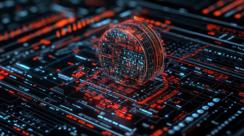 A Glowing Red Core is at the Heart of a Futuristic Data Interface ...