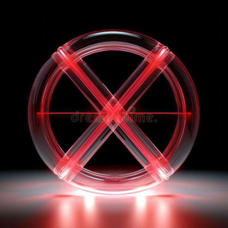 A Glowing Red Cross on a Black Background Stock Illustration ...