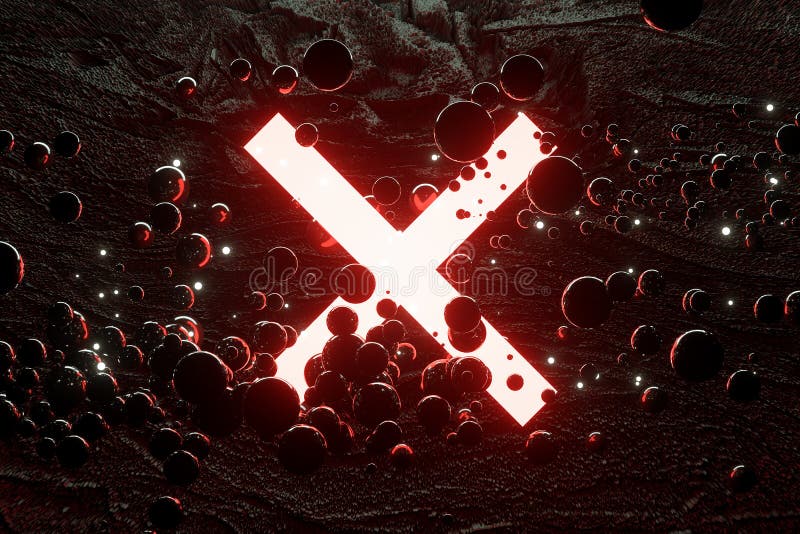 Glowing Red Cross on a Dark Background. Abstract Background. the ...