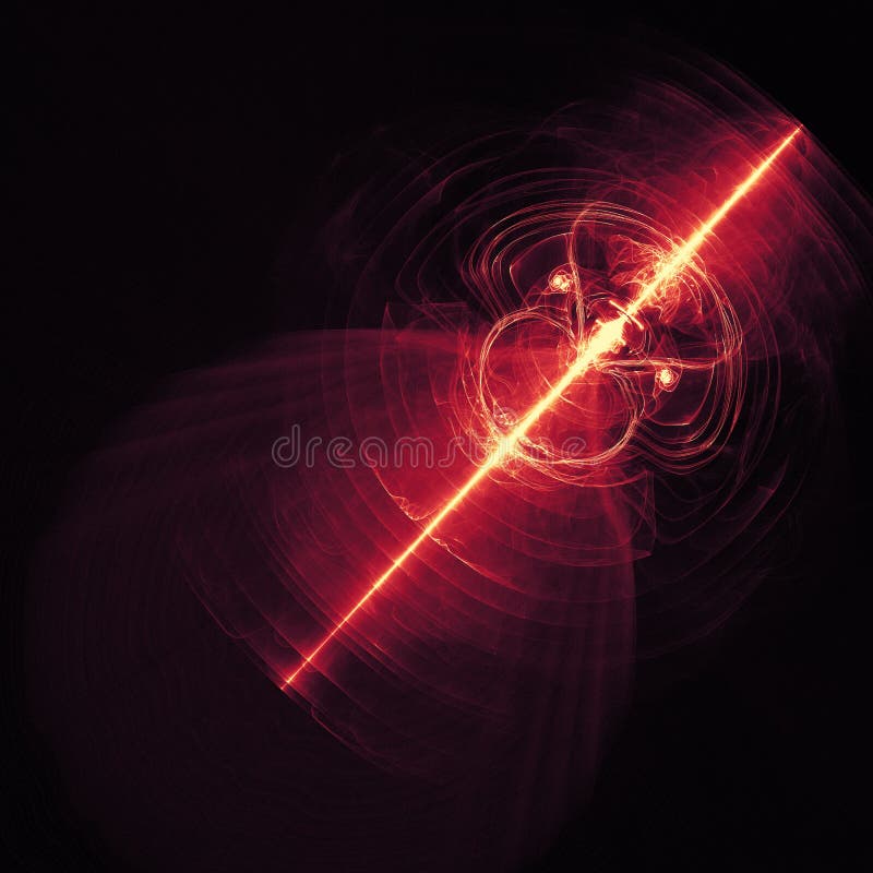 Glowing Red Curved Lines Over Dark Abstract Background Space Universe ...