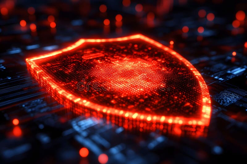 Digital Security Shield Symbolizing Advanced Cyber Protection for Tech ...