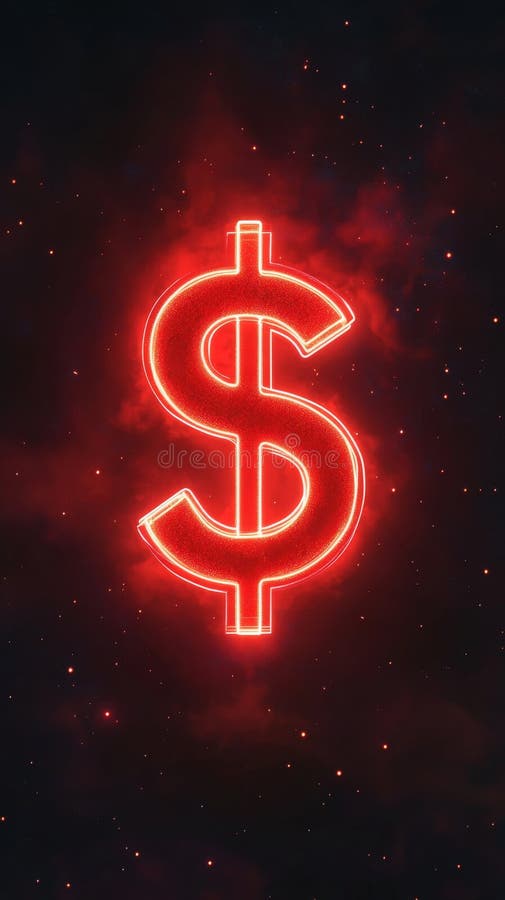 Glowing Red Dollar Sign in Cosmic Space Stock Photo - Image of stars ...