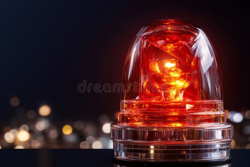 Glowing Red Emergency Warning Light Stock Image - Image of alert ...