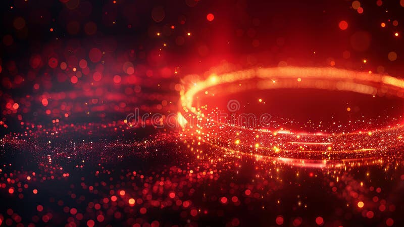 Glowing Red and Golden Ring with Sparkling Particles for Celebratory ...