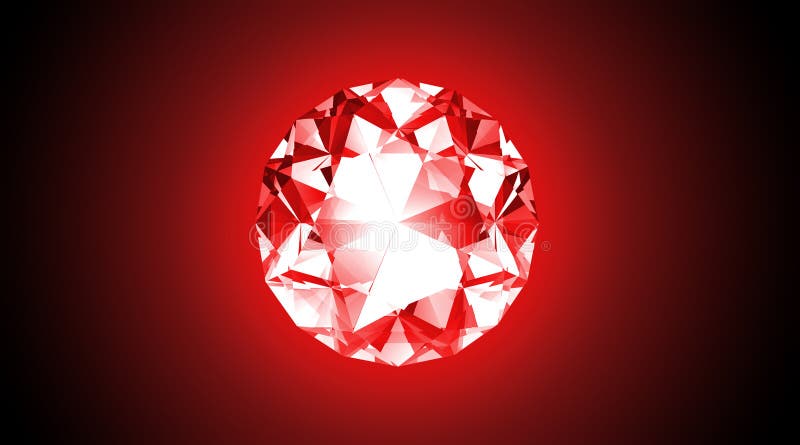 Glowing Red Jewel - 3D Illustration Stock Illustration - Illustration ...