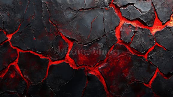 Glowing Red Lava Rock Texture Background Stock Illustration ...