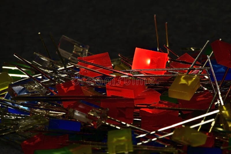 Glowing Red LED in a Rectangular Plastic Case Stock Photo - Image of ...