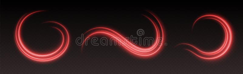Glowing Red Light Swirls with Smooth, Flowing Curves. Light Effect in ...