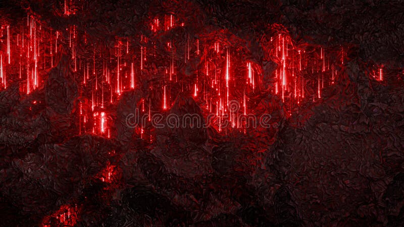Glowing Red Light Trails Flow 3D Render Stock Illustration ...