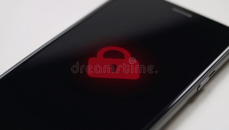 Glowing Red Lock Symbol As an Emblem of Security and Privacy within ...