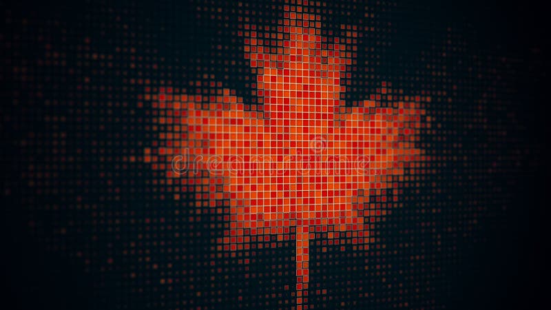 Maple Leaf Shape on Monitor Stock Illustration - Illustration of screen ...