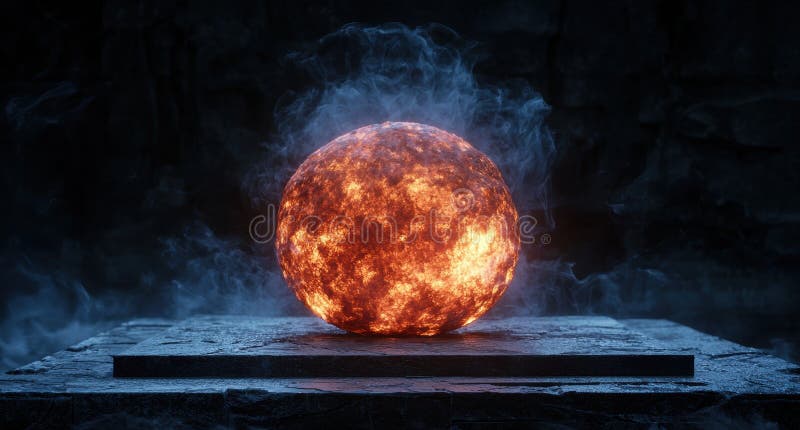 Glowing Red Moon with Smoke Stock Illustration - Illustration of ...