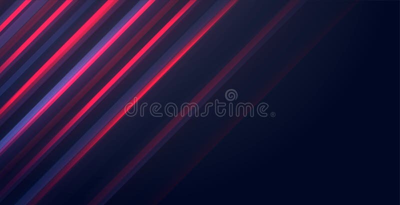 Glowing Red Neon Lines on Dark Black Banner with Light Effect Stock ...