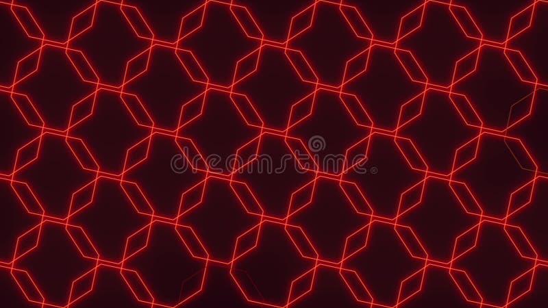 Glowing Red Neon Lines Forming Geometric Diamond Pattern Stock Video ...