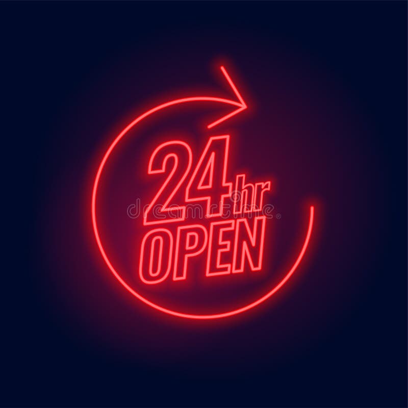 24 Neon Sign Stock Illustrations – 2,059 24 Neon Sign Stock ...