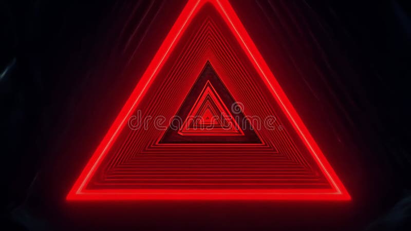 Glowing Red Neon Triangle in Dark Space Stock Video - Video of angles ...
