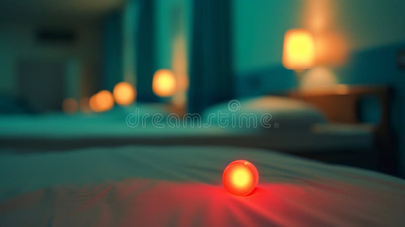 Glowing Red Night Light on Hospital Bed Stock Photo - Image of night ...