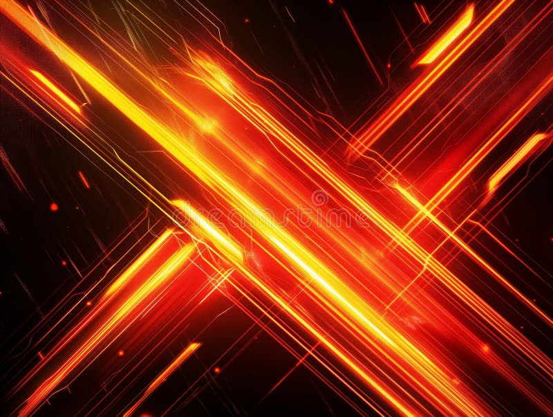 Glowing Red and Orange Light Streaks on Black Background Stock Image ...