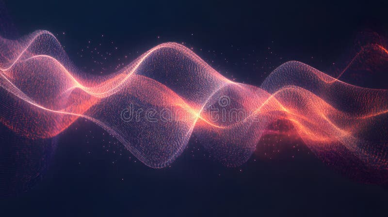 Glowing Red and Orange Particle Wave Abstract Digital Art Stock ...