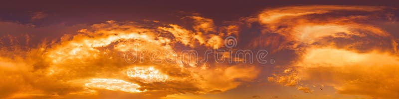 Glowing Red Orange Sunset Sky 360-degree Panorama in Seamless Hdr ...