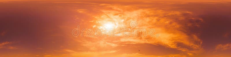 Glowing Red Orange Sunset Sky 360-degree Panorama in Seamless Hdr ...