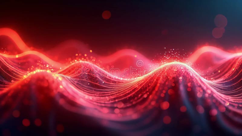 Glowing Red Particles Flowing Abstract Background Loop Stock Footage ...