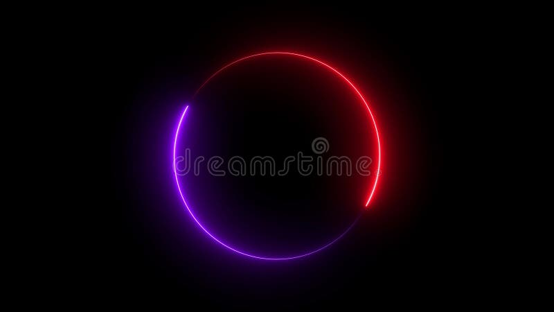 Glowing Red and Purple Color Neon Light Circle Effect Stock Footage ...