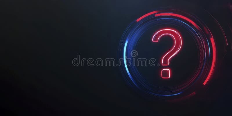 Glowing Red Question Mark in Futuristic Digital Interface Stock ...