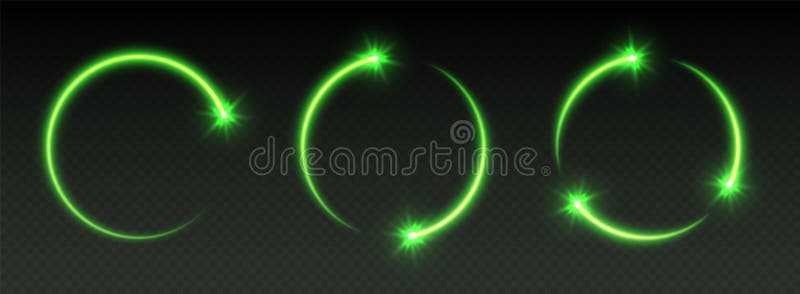 Glowing Red Shooting Star Circles with Sparkles, Light Frames, Stars in ...