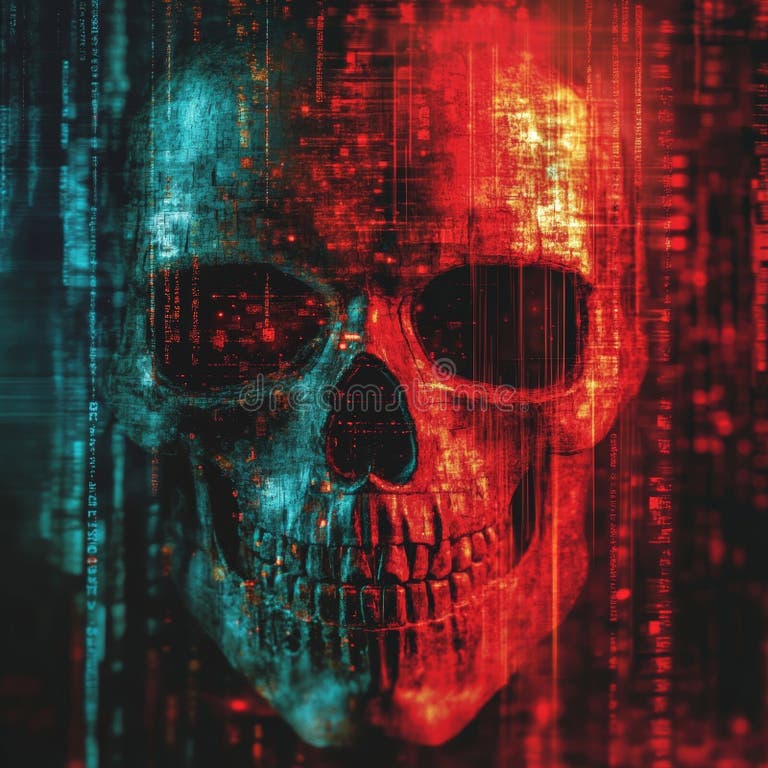 Digital Skull stock illustration. Illustration of halloween - 335265801