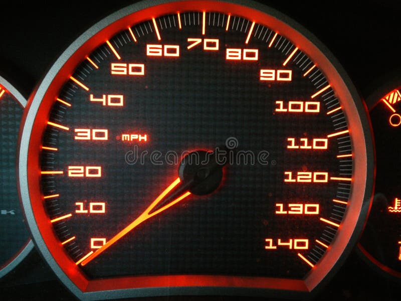 Glowing Red Speedometer stock photo. Image of speedometer - 52604654